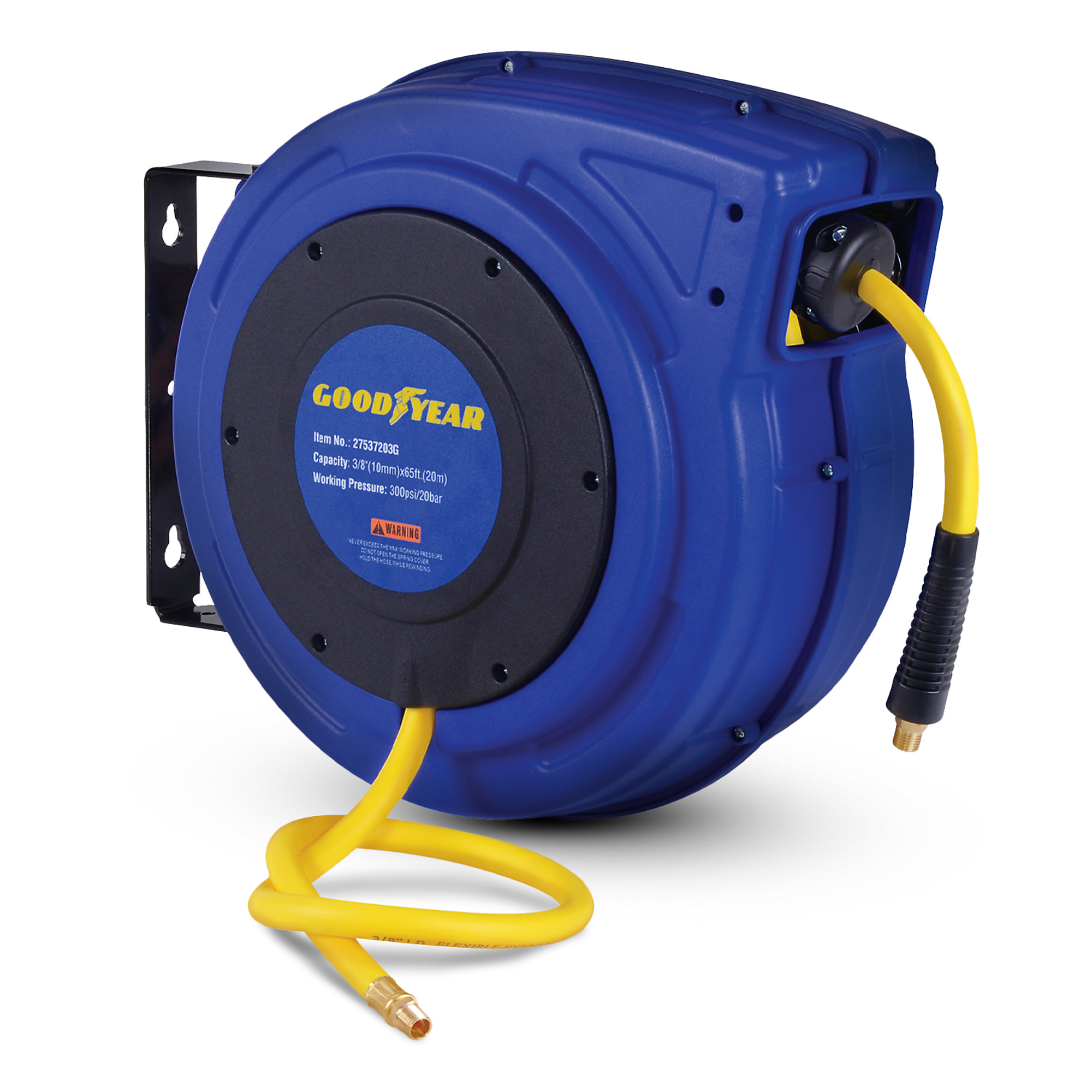 Goodyear, Retractable Air Hose Reel 3/8in. x 65ft., Hose Diameter 3/8 in, Hose Length 65 ft ...